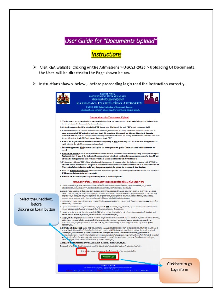 User Guide For "Documents Upload": Instructions | PDF | Login | Password