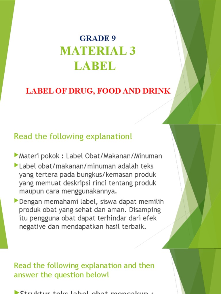 Grade 9: Material 3 Label | PDF