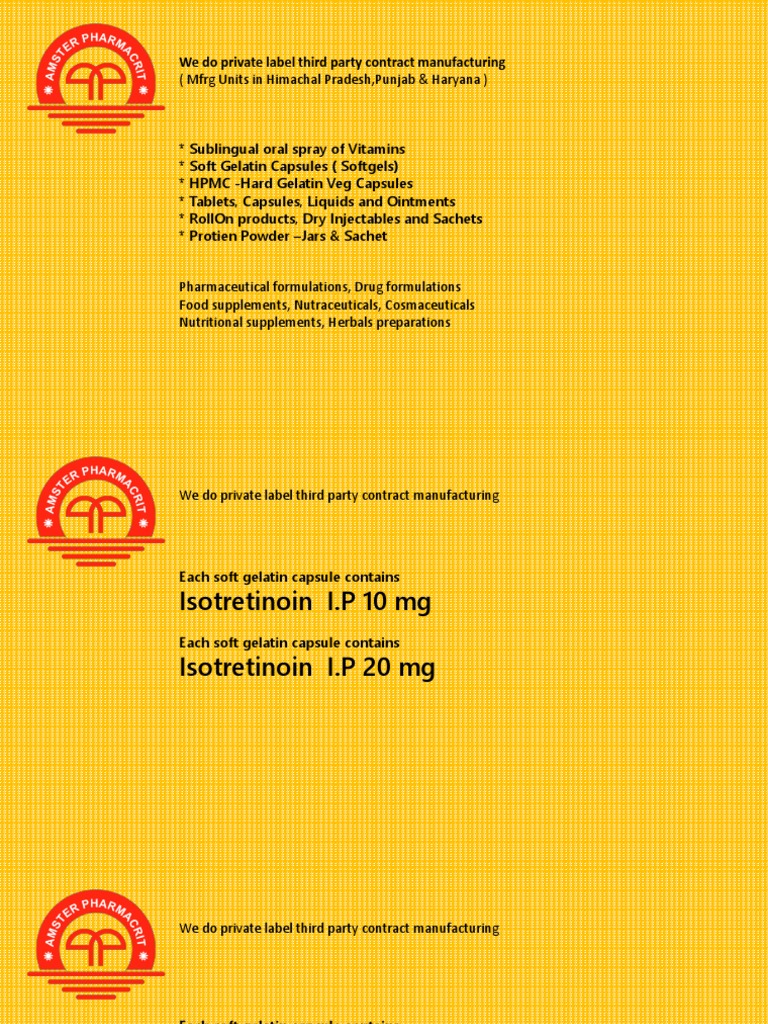 Softgel Caps - Drug Formulations For Contract Manufacturing | PDF ...