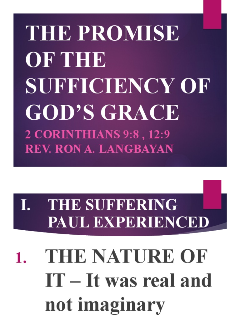 The Promise of The Sufficiency of God's Grace | PDF | Social Science