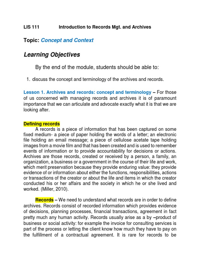 Module 3 LESSON 1 PDF | PDF | Archive | Diary