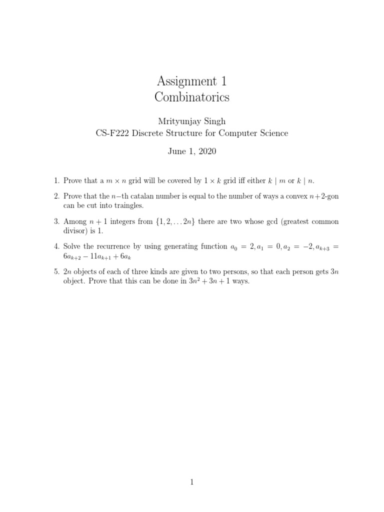 Combinatorics PDF | PDF