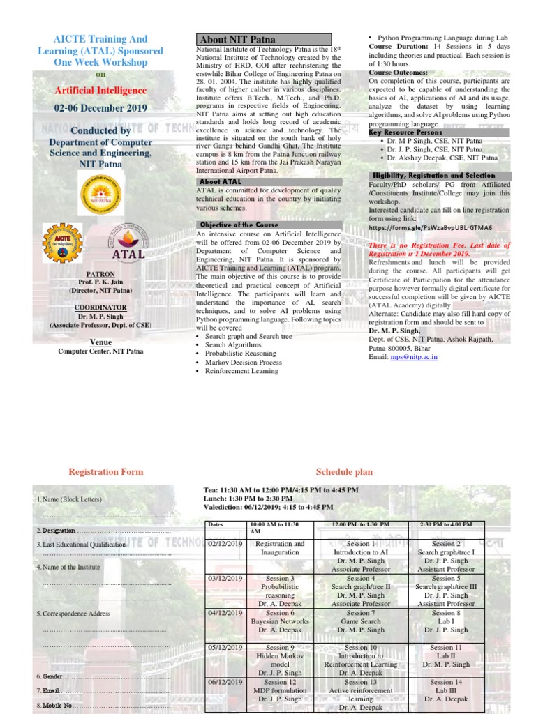 Artificial Intelligence: AICTE Training and Learning (ATAL) Sponsored ...