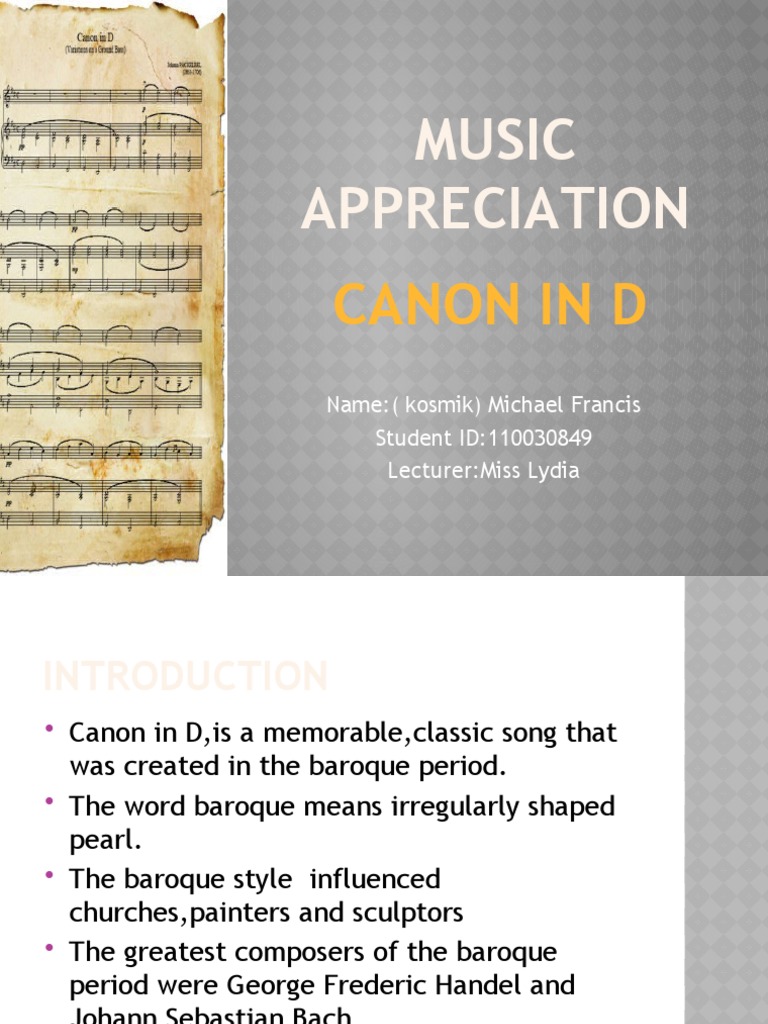 Music Appreciation | PDF | Johann Pachelbel | Baroque Music