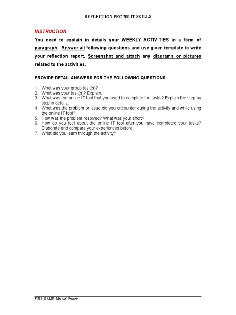 PEC700 REFLECTION Week 3 and 4 | PDF | Behavior Modification | Cognitive Science