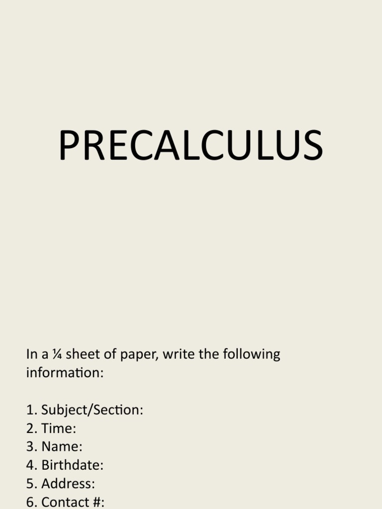 Precalculus: Conic Sections & Trigonometry | PDF | Circle | Equations