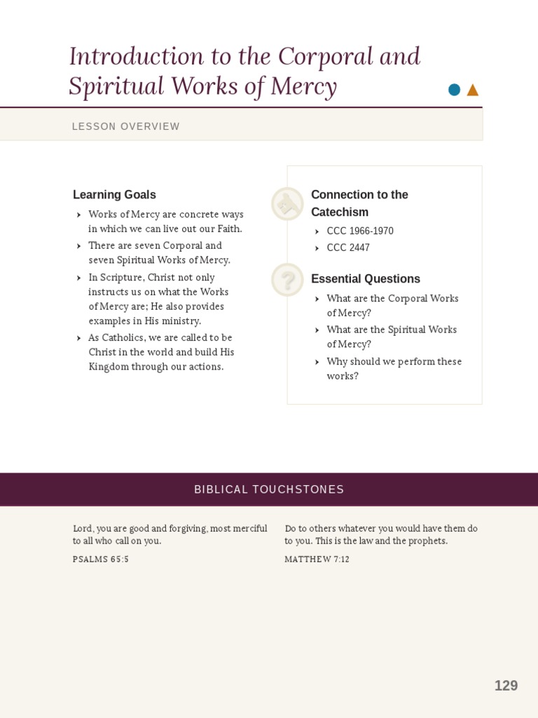 Corporal Lesson PDF | Download Free PDF | Mercy | Jesus