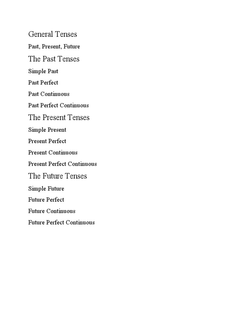 General Tenses | PDF