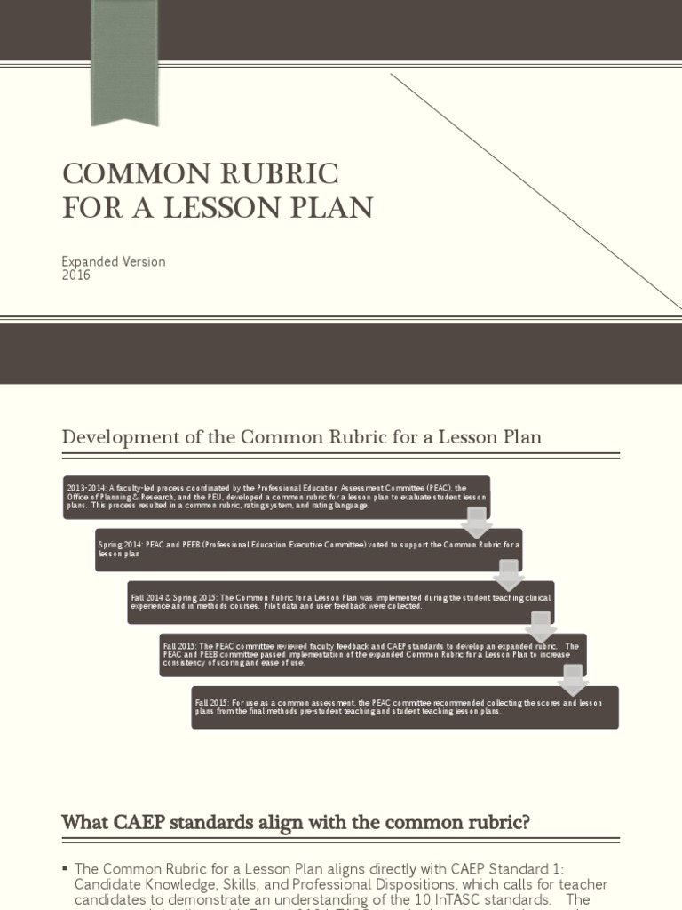 Common Rubric for Lesson Plans Guide | PDF | Lesson Plan | Educational ...