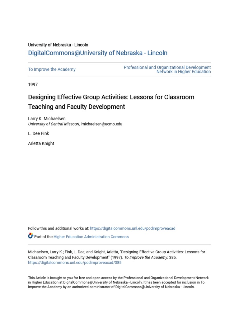 Designing Effective Group Activities | PDF | Group Cohesiveness | Memory