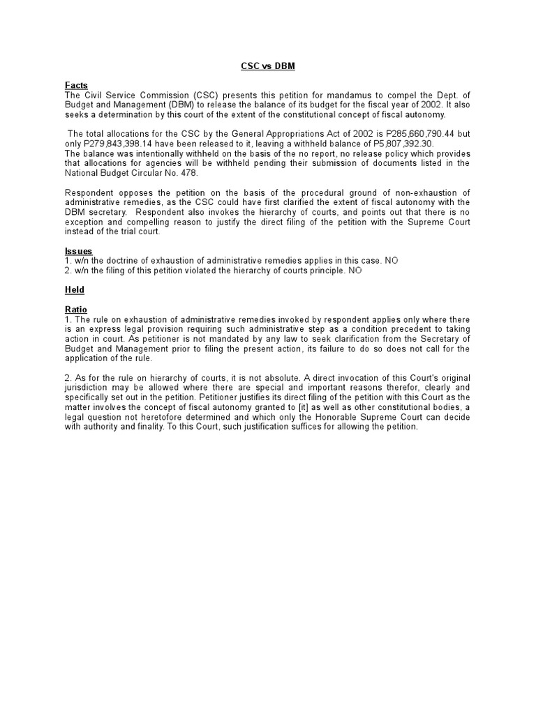 CSC Vs DBM | PDF