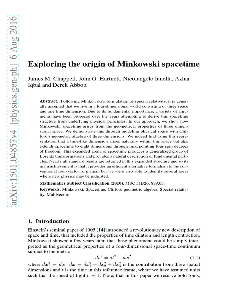 Generalizing The Minkowski Metric PDF | PDF | Spacetime | Momentum