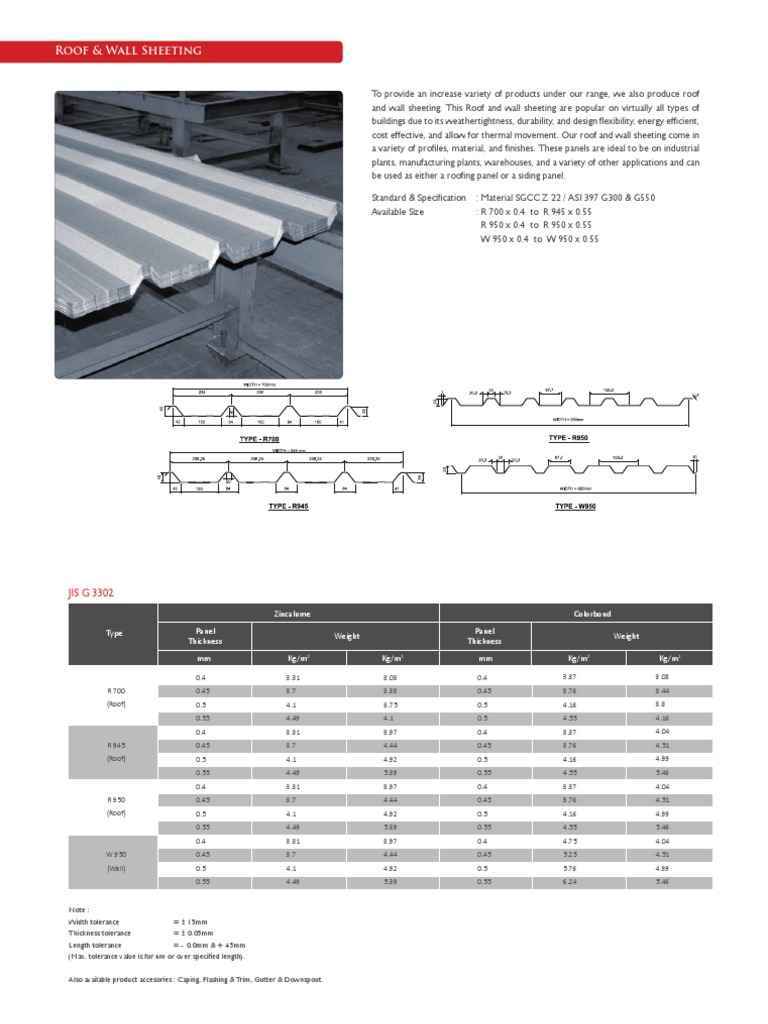 Brosur Baja Gunung Raja Paksi Roof & Wall Sheeting | PDF | Roof ...