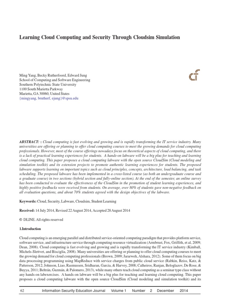 Learning Cloud Computing And Security Through Cloudsim Simulation Download Free Pdf Platform 