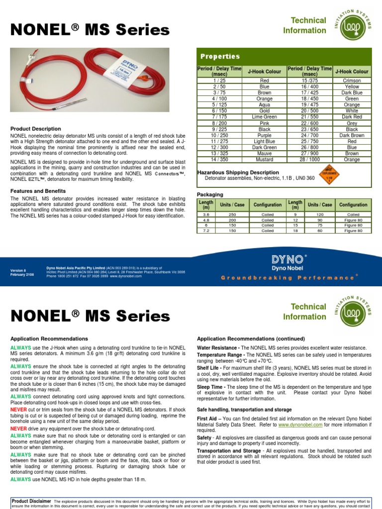 NONEL MS Series | PDF | Blue | Nature