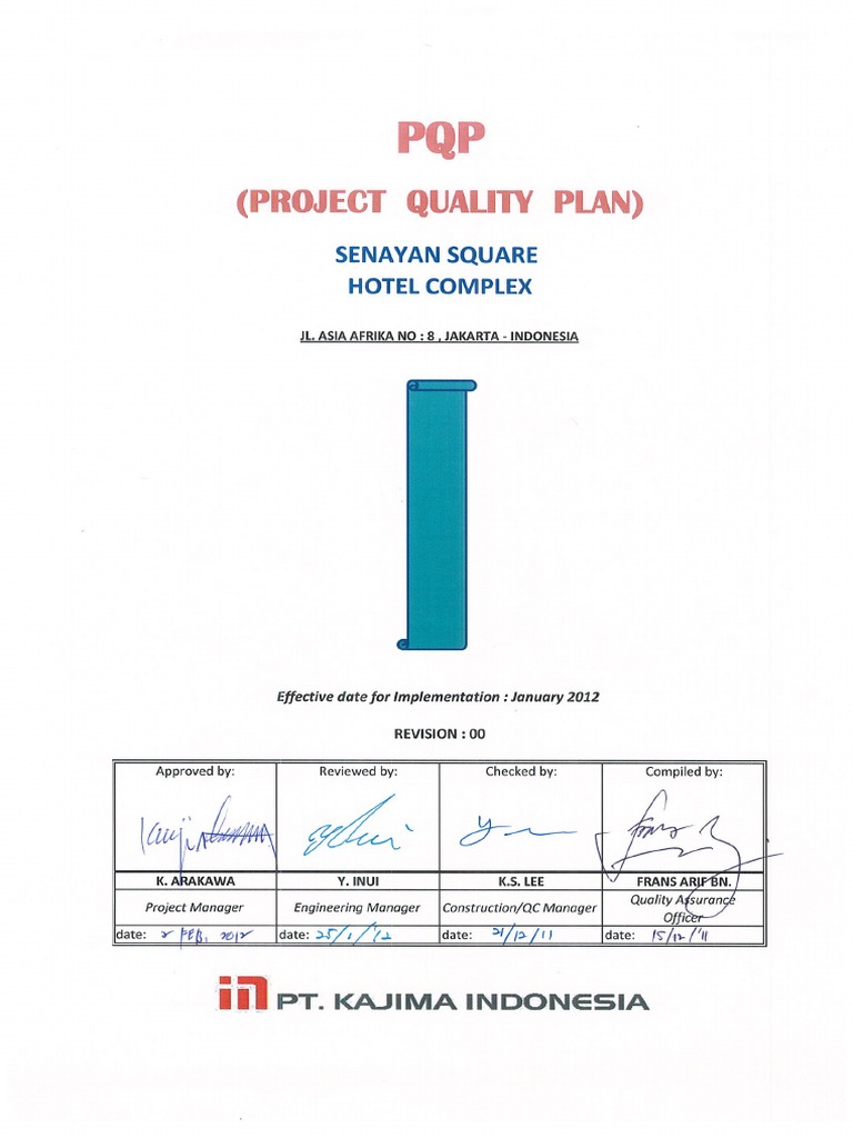PQP (Project Quality Plan) HOTEL Complex Project Rev.00 | PDF