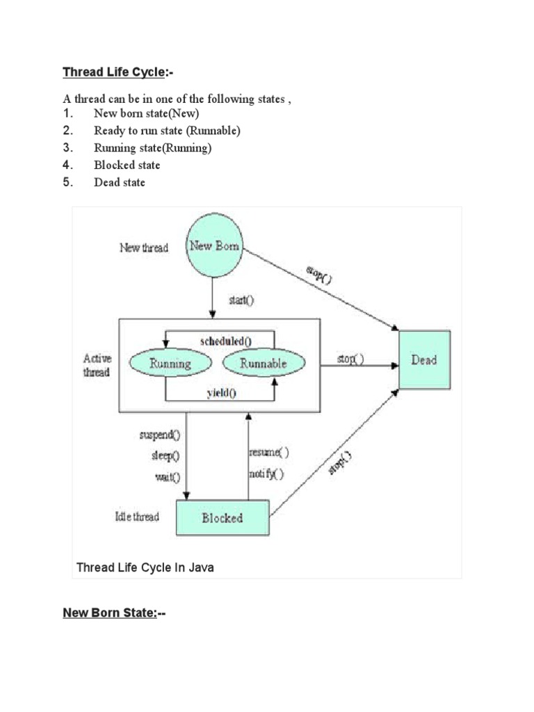 Thread Life Cyclefor Bca | PDF | Thread (Computing) | Software Engineering