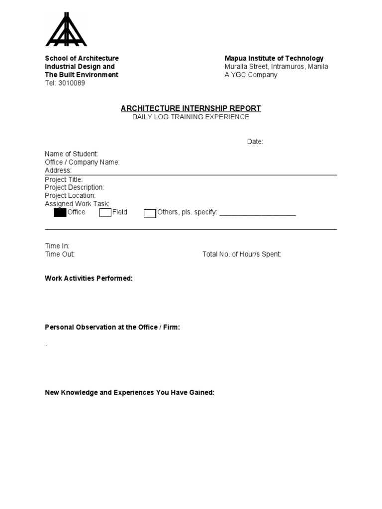 Architecture Internship Report | PDF | Business | Art
