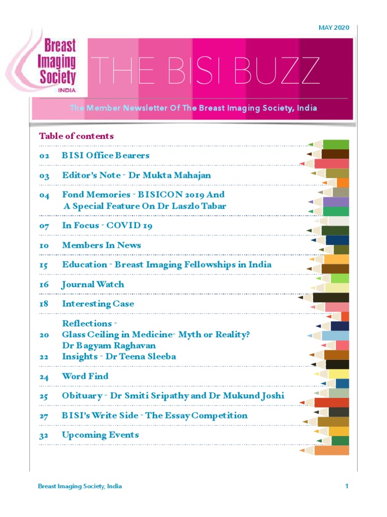 BISI Buzz: May 2020 Newsletter | PDF | Mammography | Breast Cancer