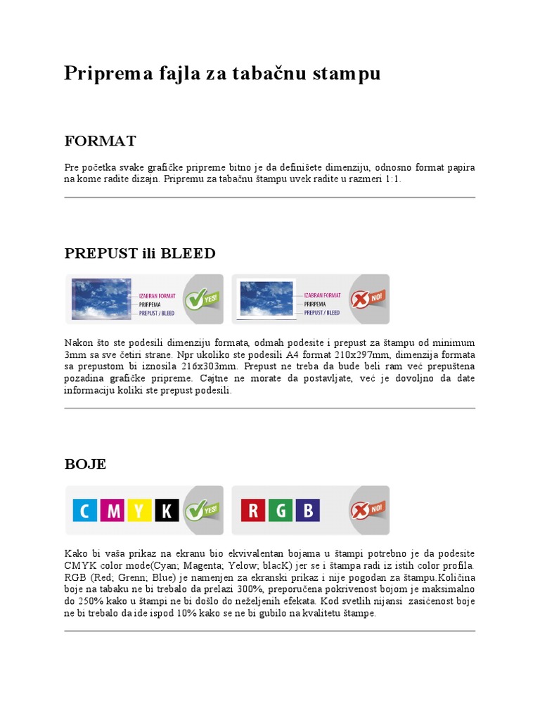 Priprema Fajla Za Tabačnu Stampu | PDF