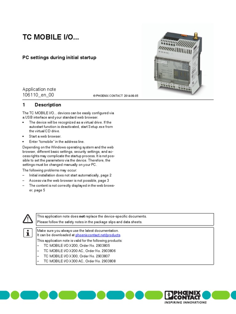TC Mobile I/O... : PC Settings During Initial Startup | PDF | Internet ...
