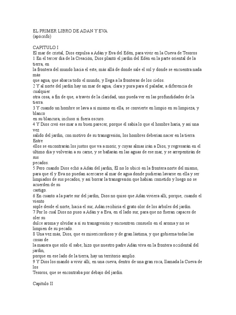 El Primer Libro de Adan y Eva | PDF | Adán y Eva | Adán