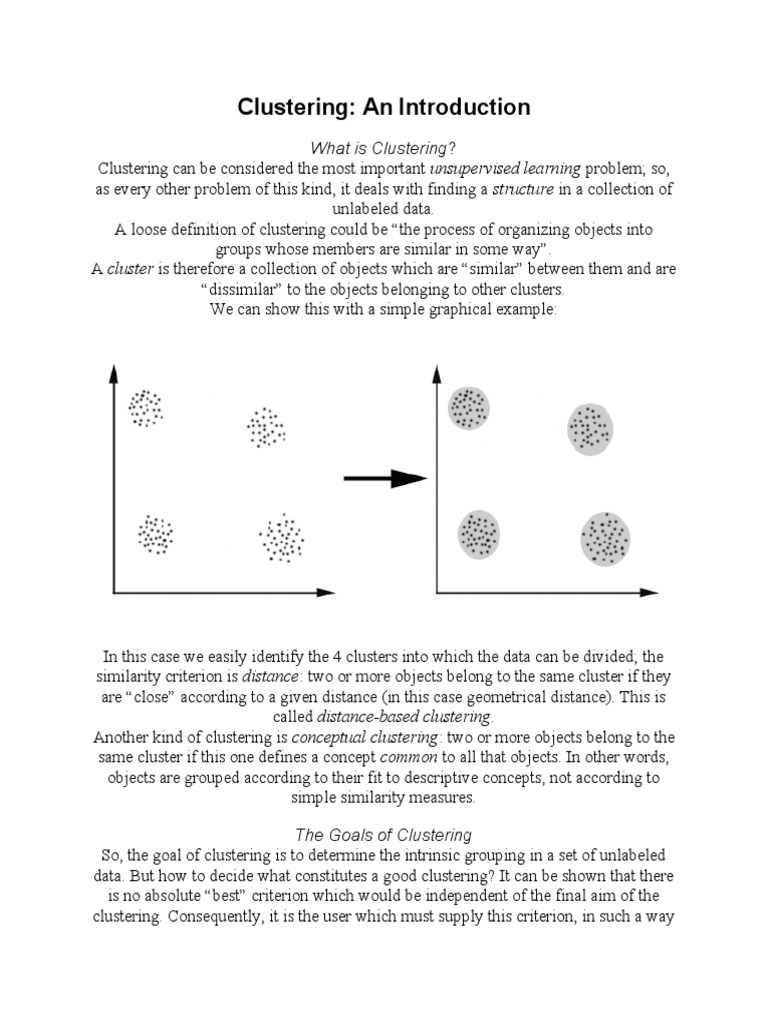 Clustering Pdf Cluster Analysis Distance