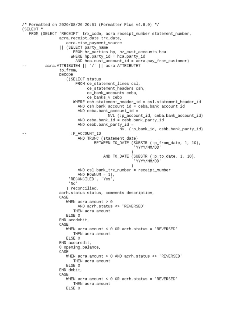 Bank Statement Query | PDF | Payments | Data Management
