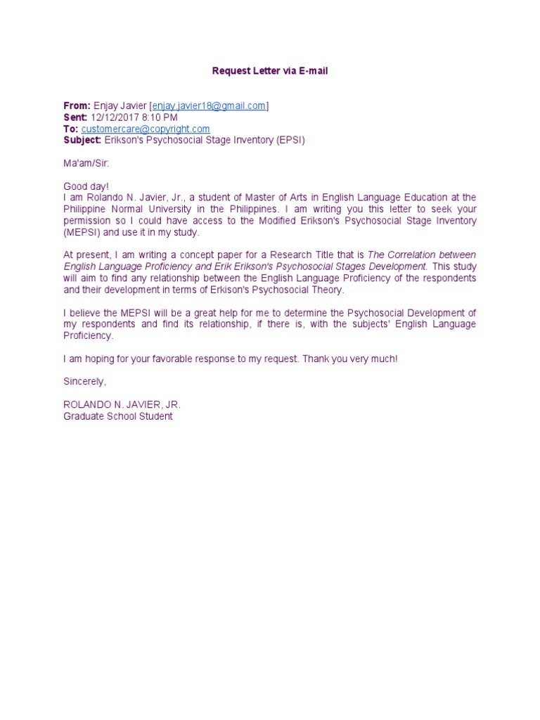 Request Letter Via Email | PDF | Copyright | Patent