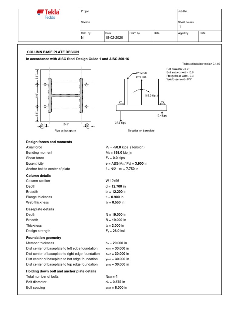 Uplift With Moment Example | PDF | Bending | Screw