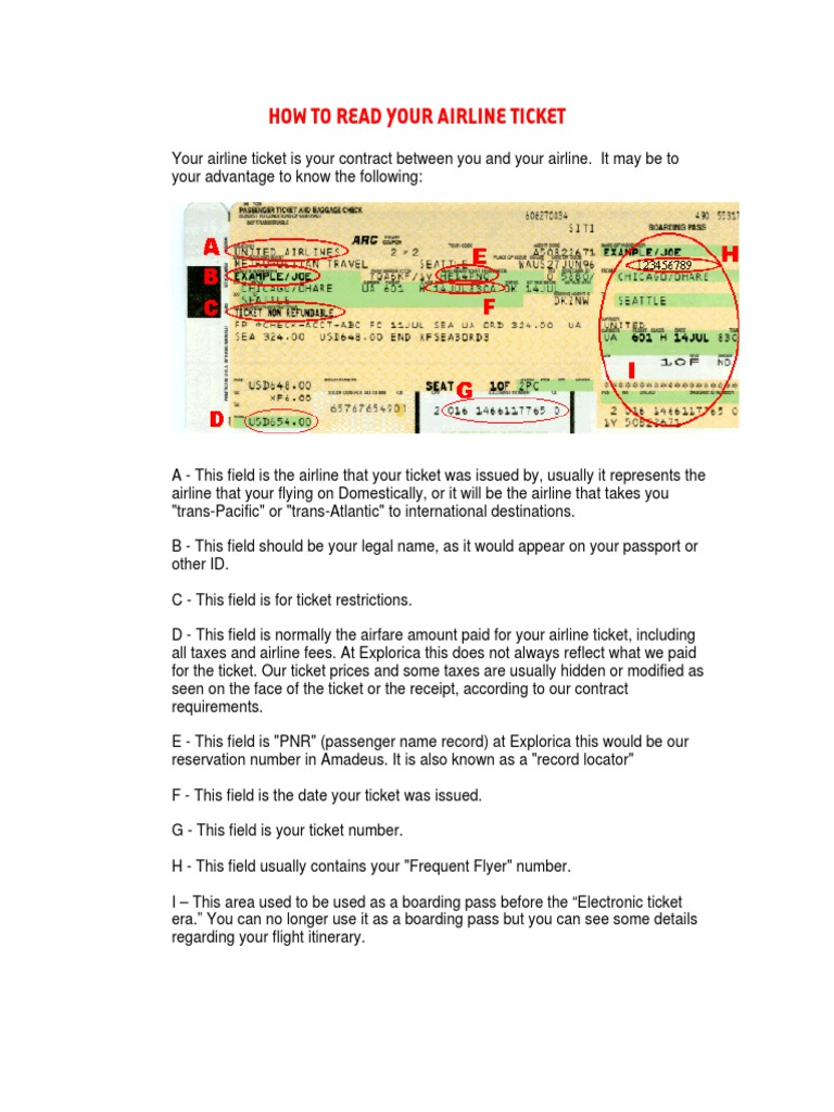 How To Read Your Airline Ticket | PDF