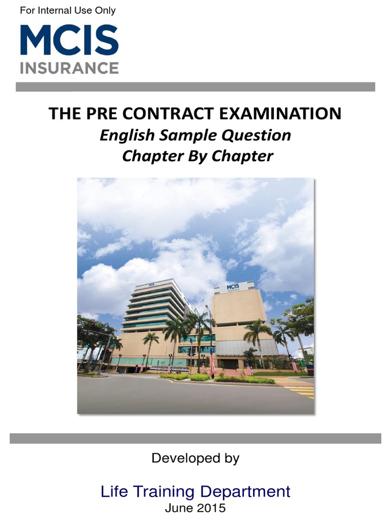 The Pre Contract Examination: English Sample Question Chapter by ...