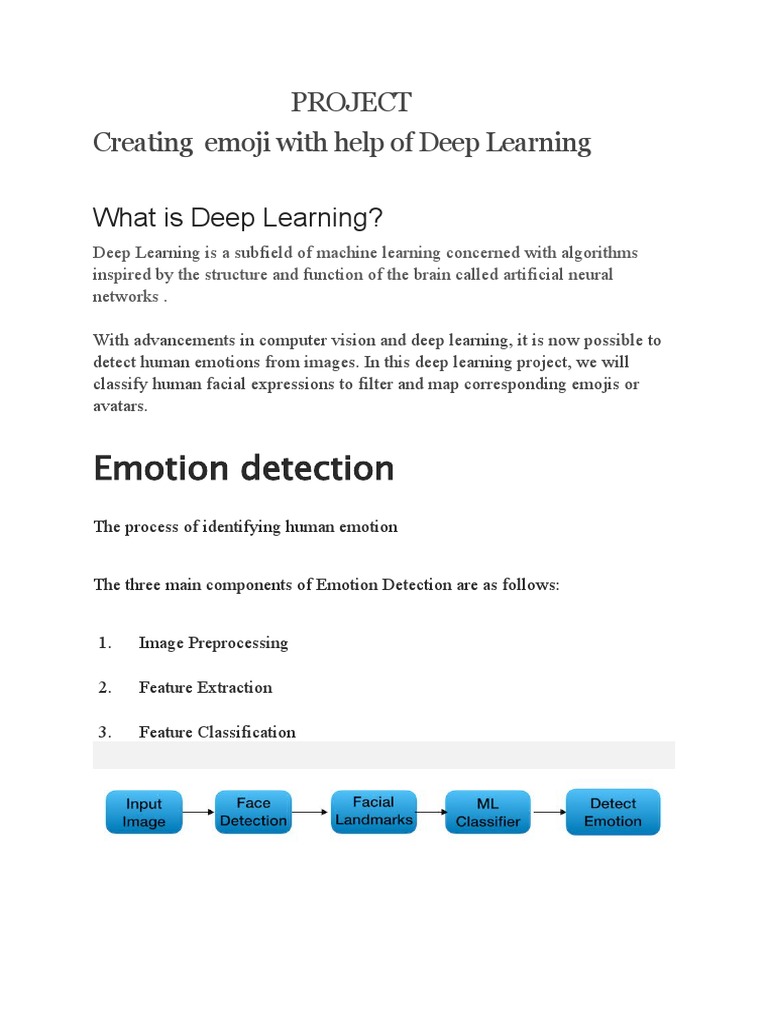 Emotion Detection: Project Creating Emoji With Help of Deep Learning | PDF
