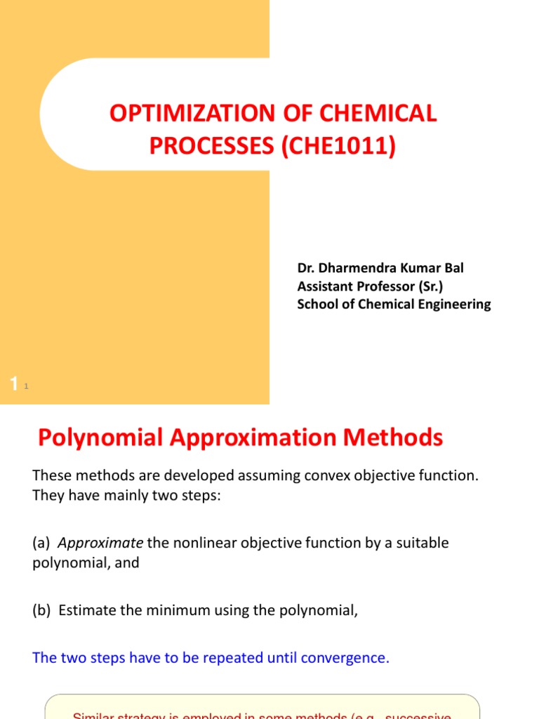 Optimization of Chemical Processes (Che1011) | PDF | Mathematical ...