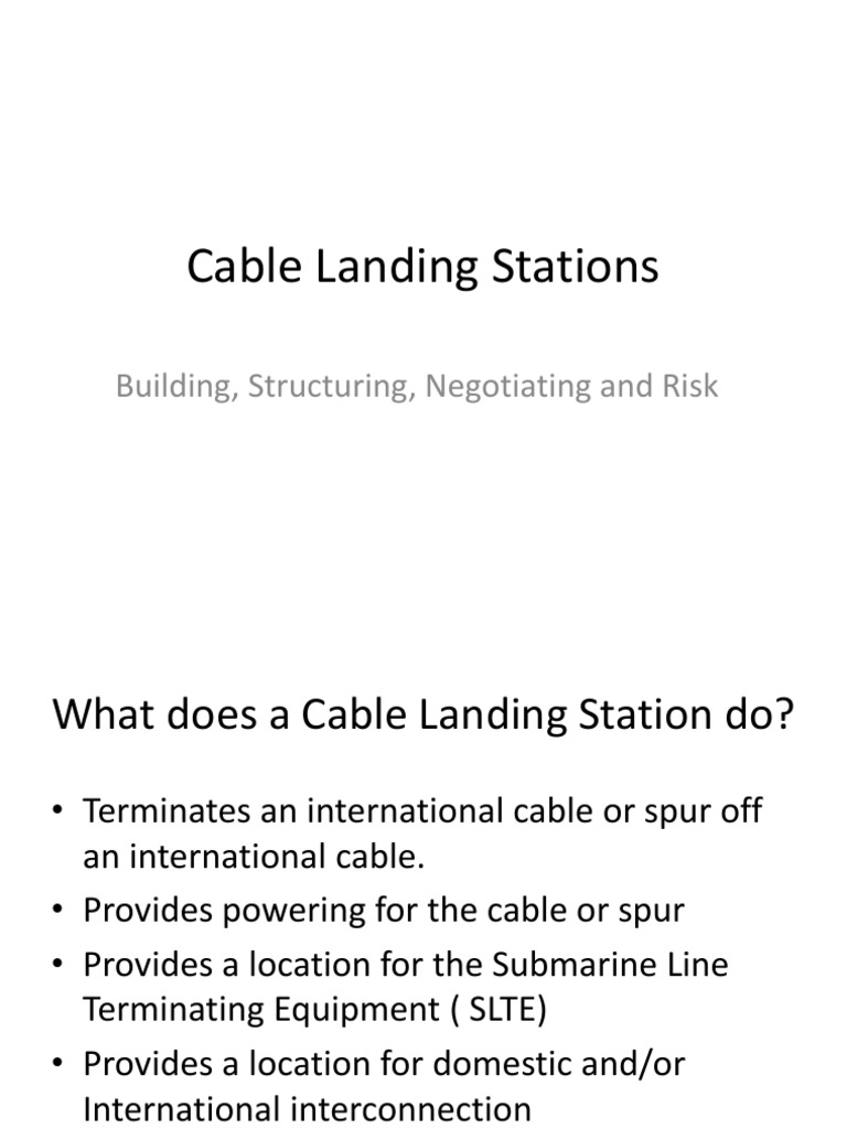 Cable Landing Stations: Ownership & Risks | PDF | Negotiation | Business