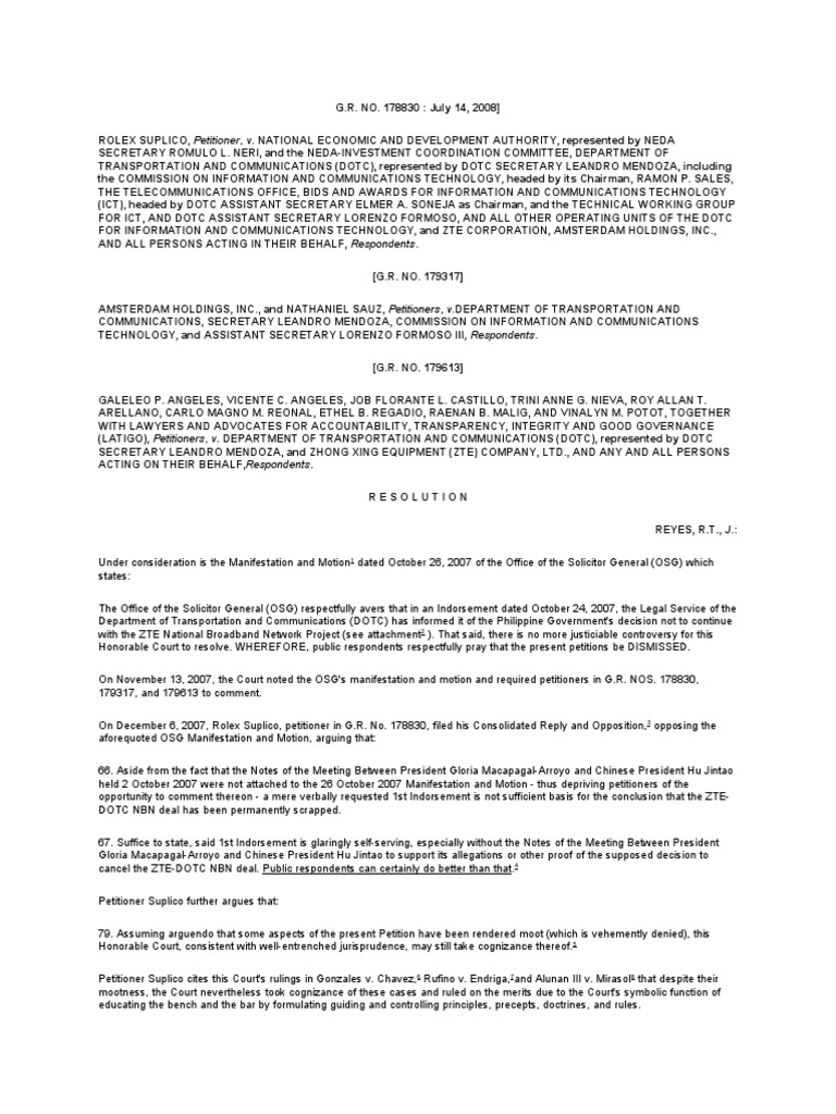 ROLEX SUPLICO, Petitioner, v. NATIONAL ECONOMIC AND DEVELOPMENT ...