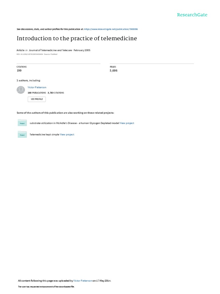 Introduction To The Practice of Telemedicine | PDF | Health Care ...