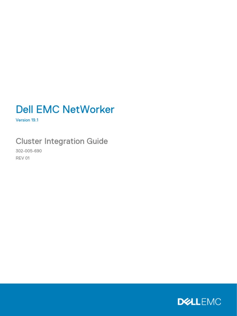 Docu93960 - NetWorker 19.1 Cluster Integration Guide PDF | PDF | Computer Cluster | Backup