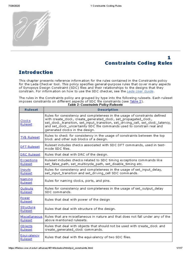 1 Constraints Coding Rules | PDF | Vhdl | Software Engineering
