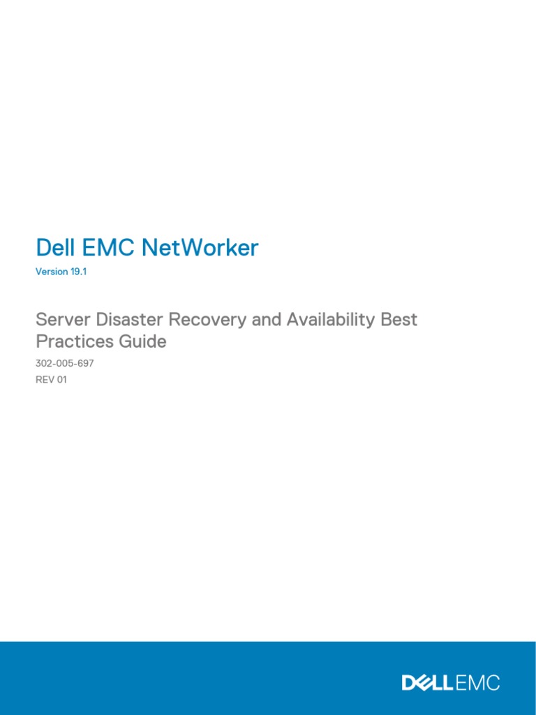 Dell Emc Networker: Server Disaster Recovery and Availability Best ...