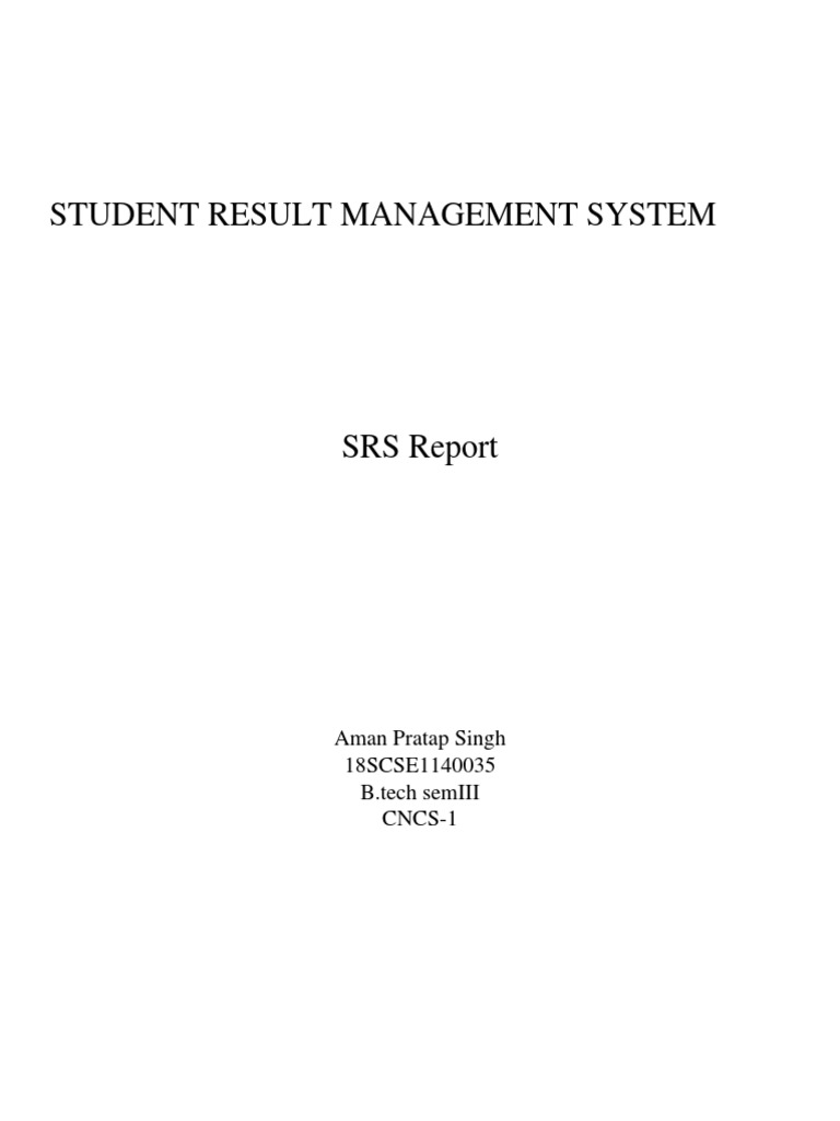 Srs of Student Result Management System PDF | PDF | Databases ...