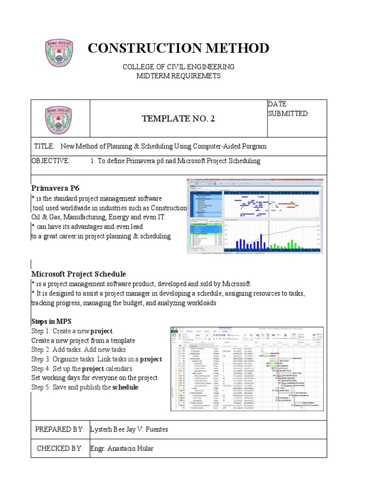 Construction Method: Template No. 2 | PDF | Project Management | Software