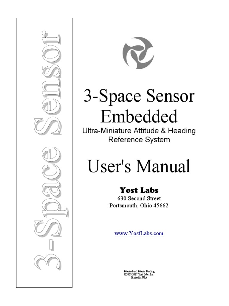 3 Space Sensor Users Manual Embedded 1 PDF | PDF | Accelerometer | Usb