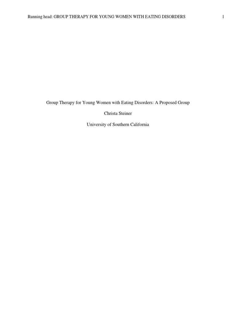 Group Therapy Proposal | PDF | Eating Disorder | Anorexia Nervosa
