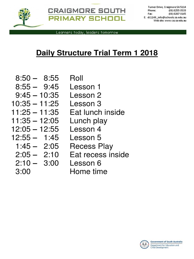 2018 New Daily Structure | PDF