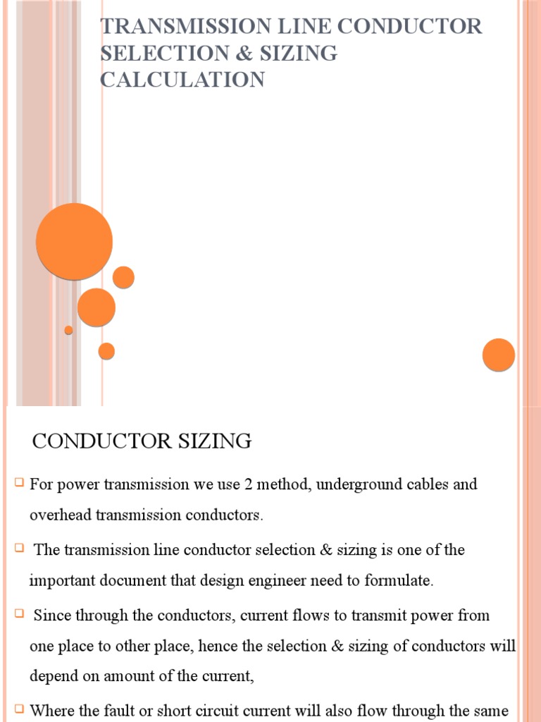 Transmission Line Conductor Selection & Sizing Calculation | PDF ...