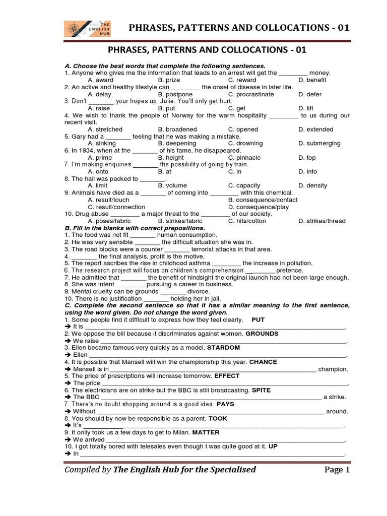 Phrases, Patterns and Collocations - 01 Phrases, Patterns and ...