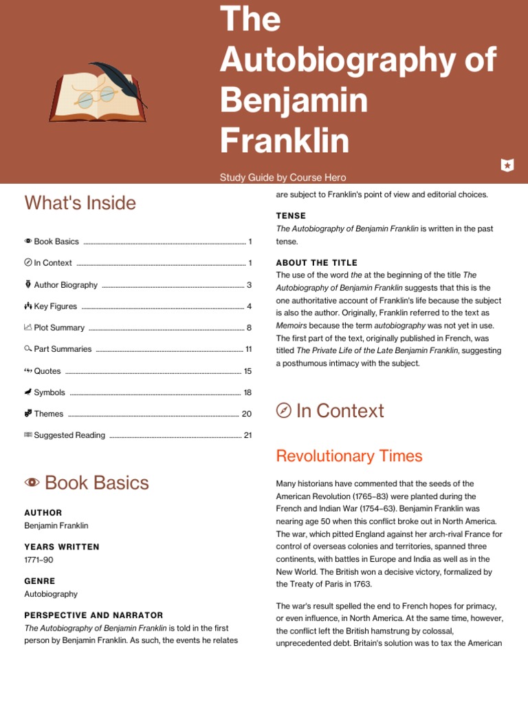 The Autobiography of Benjamin Franklin PDF | PDF | Benjamin Franklin ...
