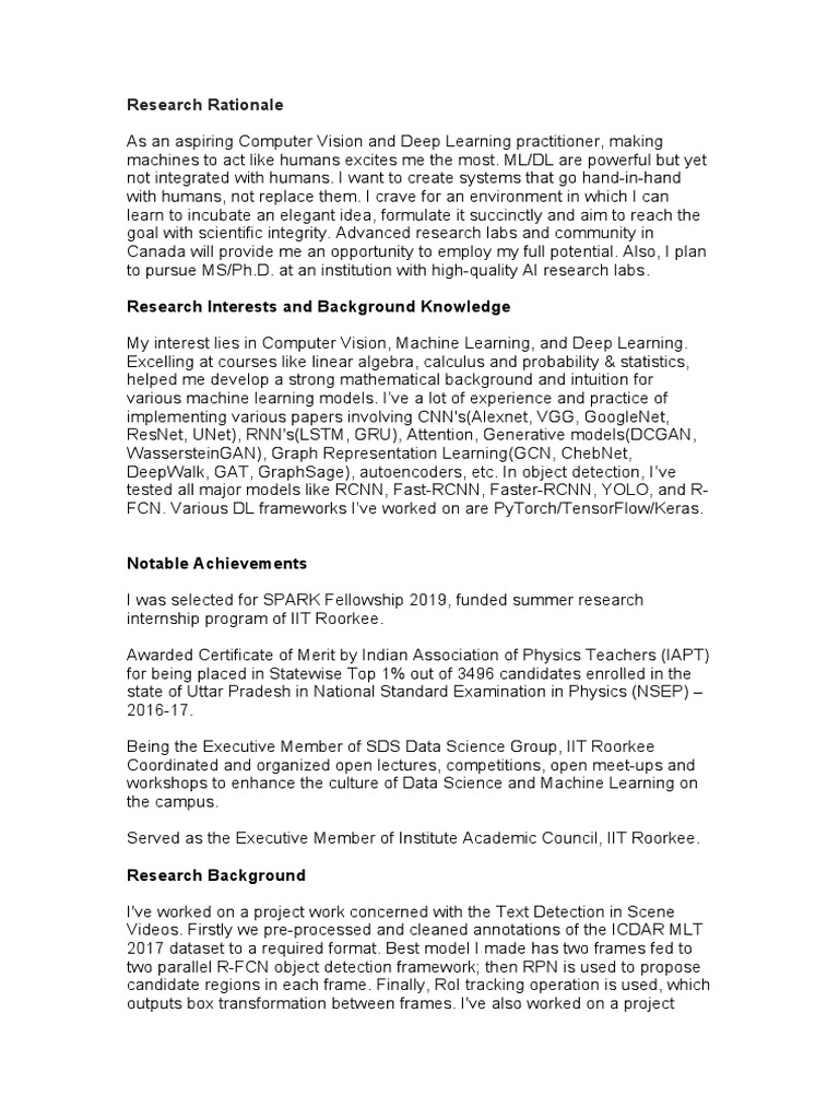 Research Rationale: Research Interests and Background Knowledge | PDF ...