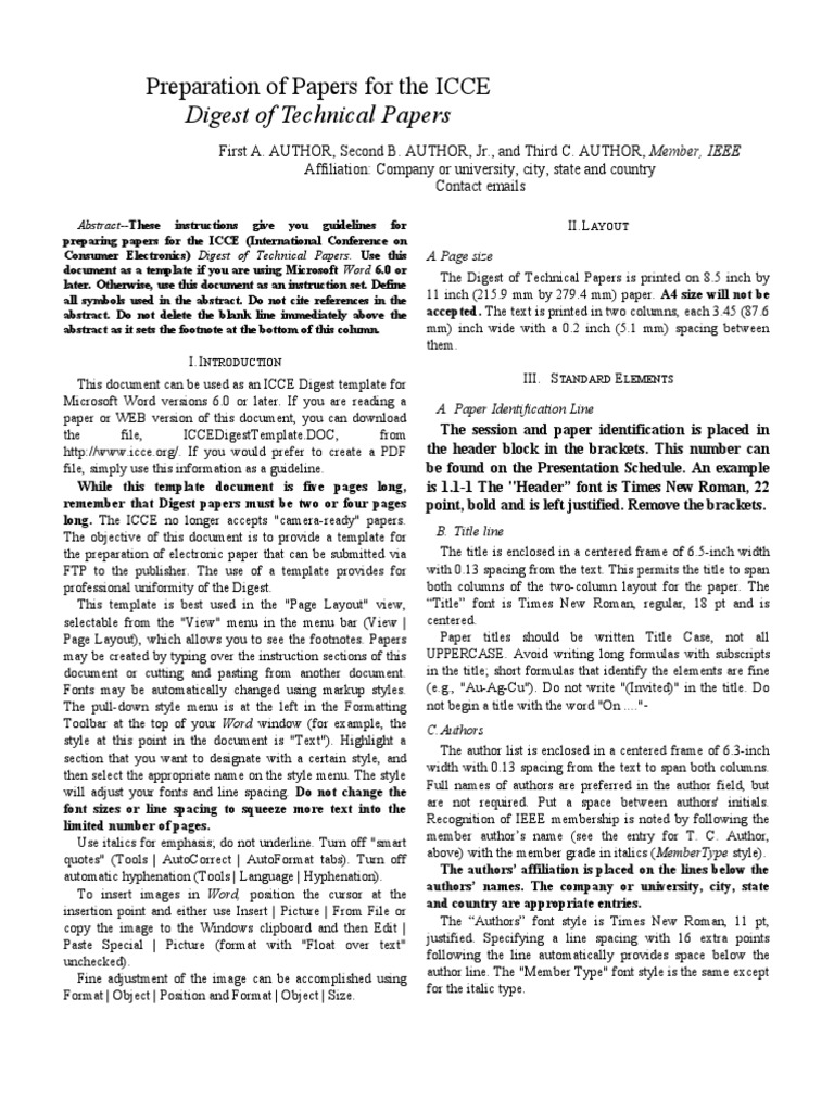 Digest of Technical Papers | PDF | Note (Typography) | Page Layout